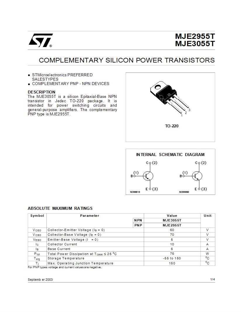 Discover the Comprehensive E3055t Datasheet: Features, Specifications ...
