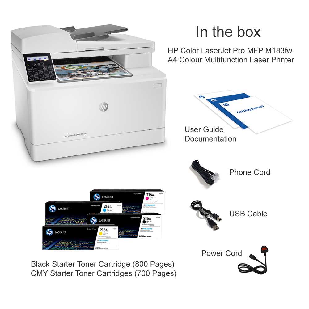 Explore HP Color LaserJet Pro MFP M183fw Datasheet for Specifications