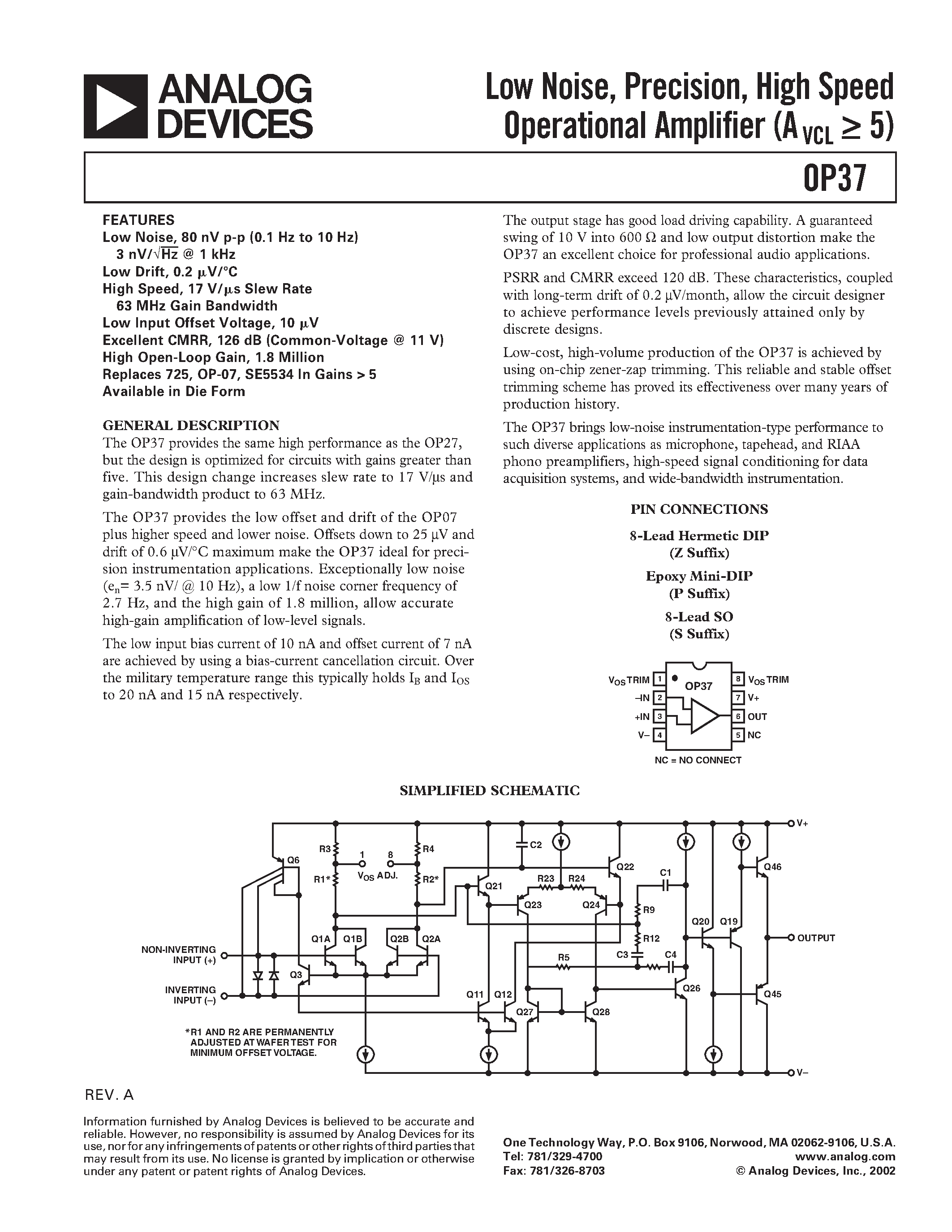 Unlock the Potential: Op37e Datasheet and Application Insights