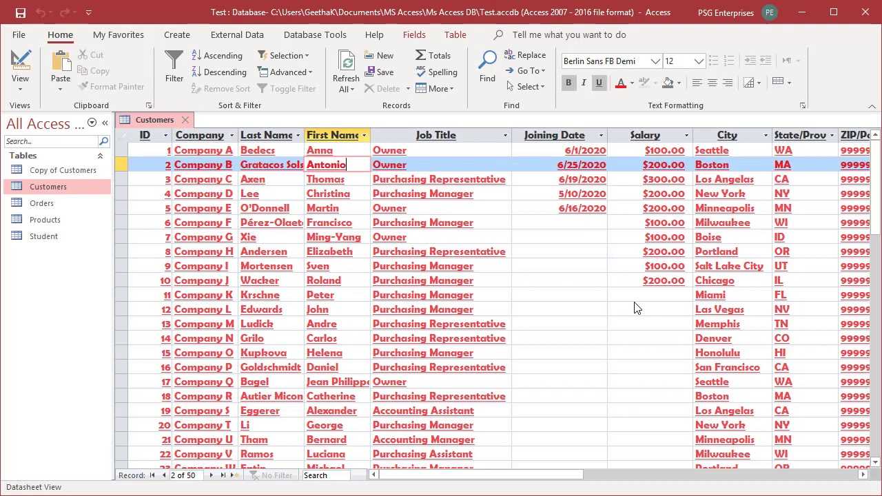 Efficient Techniques for Concealing Fields in Access Datasheet View